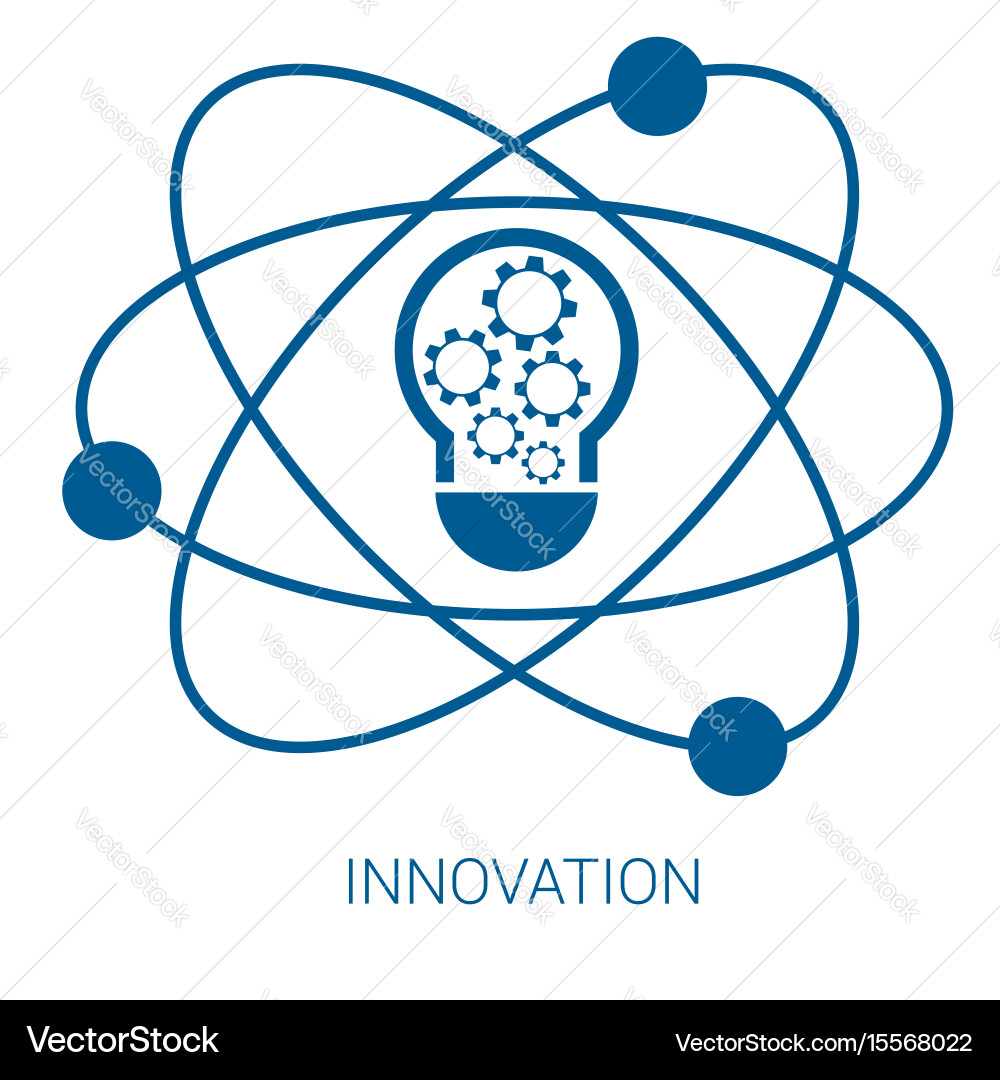 Innovation blue flat icon Royalty Free Vector Image
