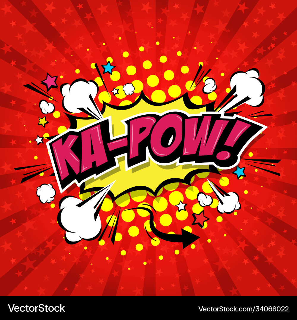 Ka-pow comic speech bubble Royalty Free Vector Image