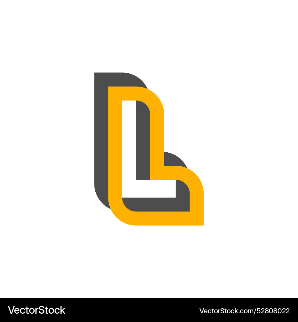 Letter l shadow logo icon Royalty Free Vector Image