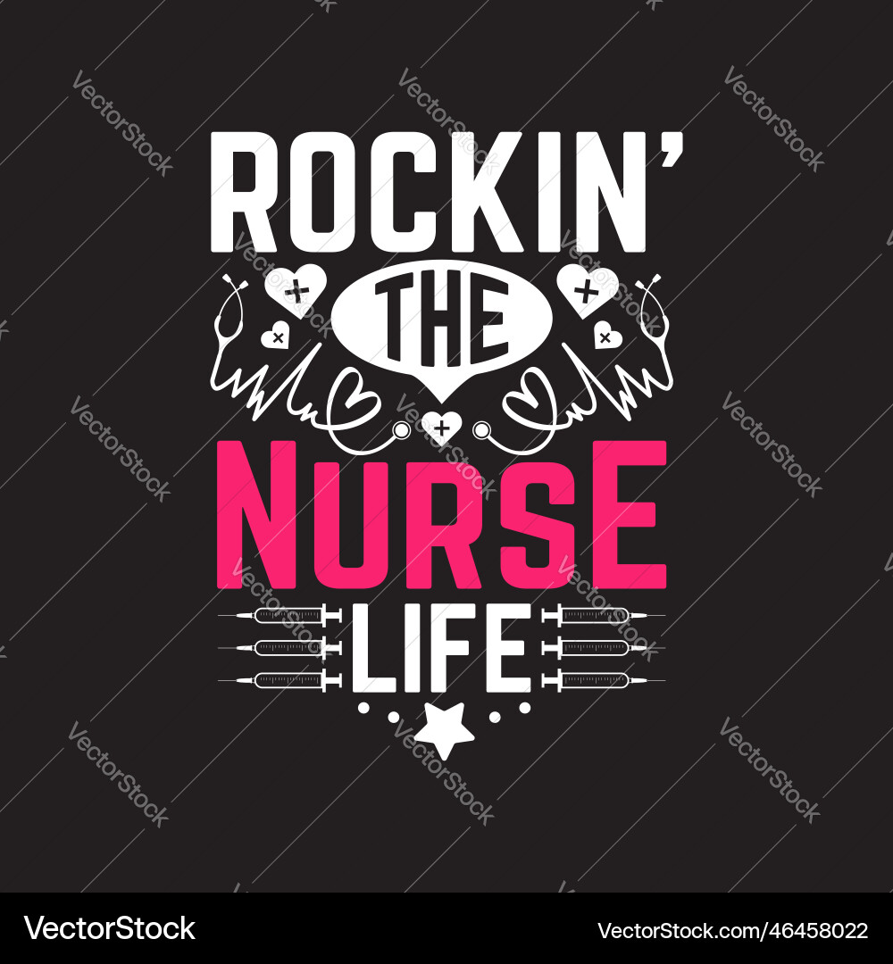 Nurse typographic slogan design Royalty Free Vector Image