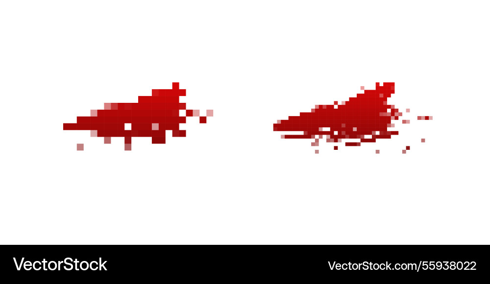 Pixelated red blood stains on white background Vector Image