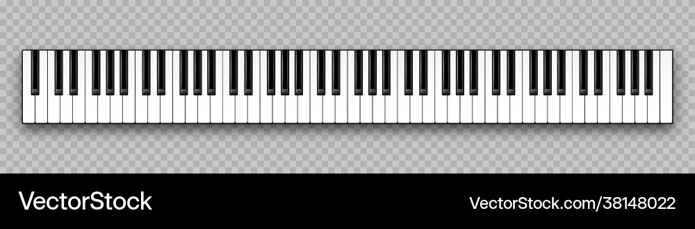 Realistic piano key musical instrument keyboard Vector Image