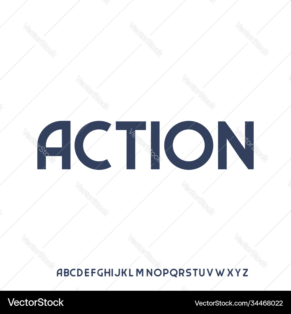 Retro Action Font - Bold & Stylish Royalty Free Vector