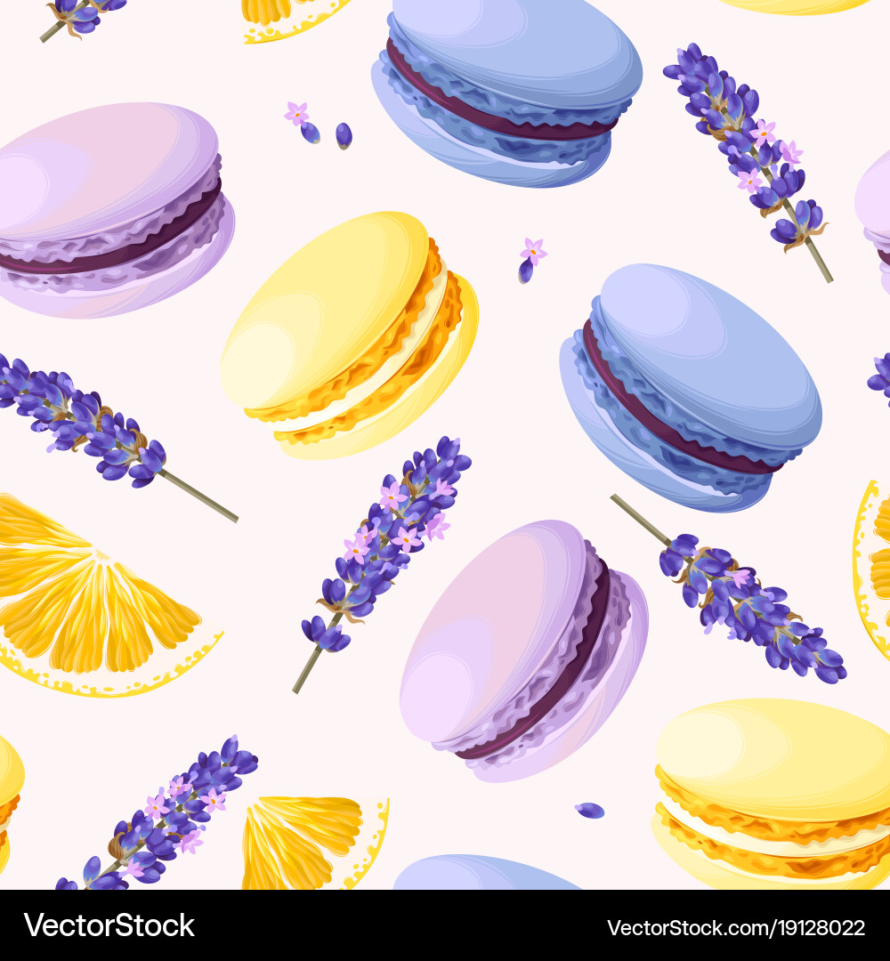 Seamless pastel macarons Royalty Free Vector Image