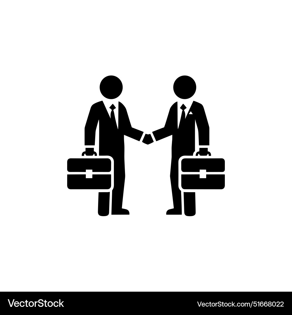 Two men shaking agree agreement briefcase busi Vector Image