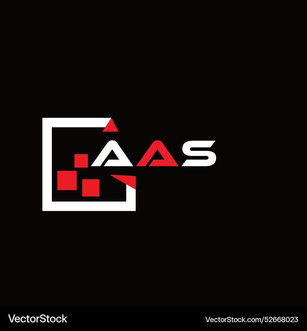 Aas creative minimalist letter logo unique Vector Image