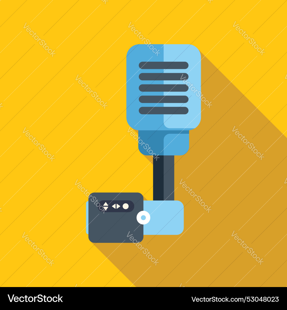 Blue microphone recording audio with soundcard Vector Image