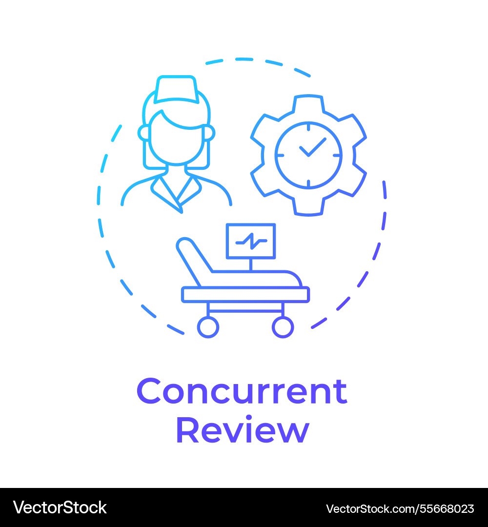 Concurrent review blue gradient concept icon Vector Image