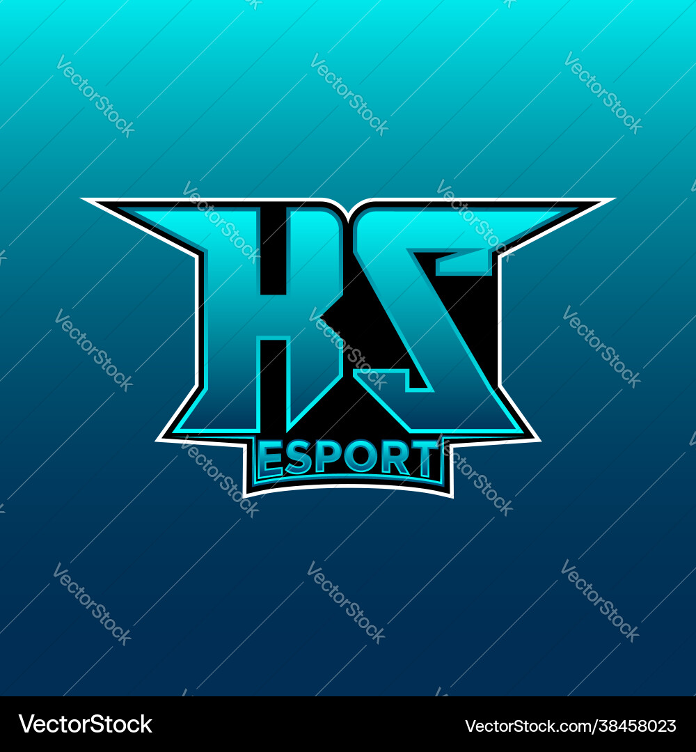 Ks initial gaming logo esports geometric designs Vector Image