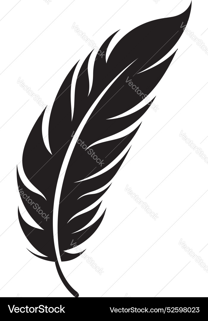 Minimalist feather symbol streamlined logo Vector Image