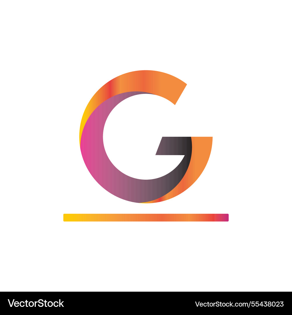 Minimalist g initial logo with an abstract Vector Image