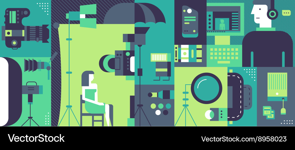 Photo studio production background Royalty Free Vector Image