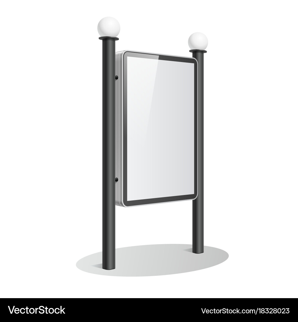 Realistic light box template on white background Vector Image