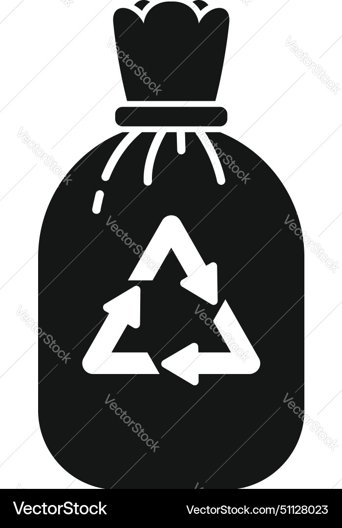 Recycle sack icon simple bag for trash Royalty Free Vector