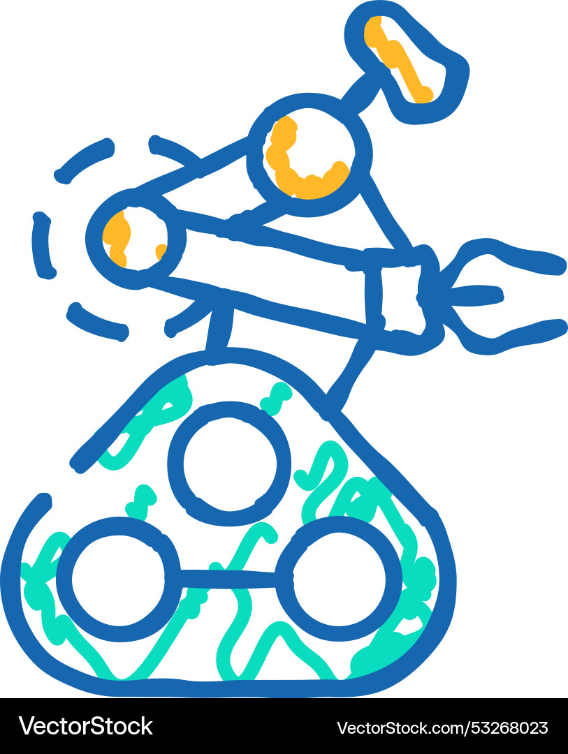 Robotic arm sign icon doodle Royalty Free Vector Image