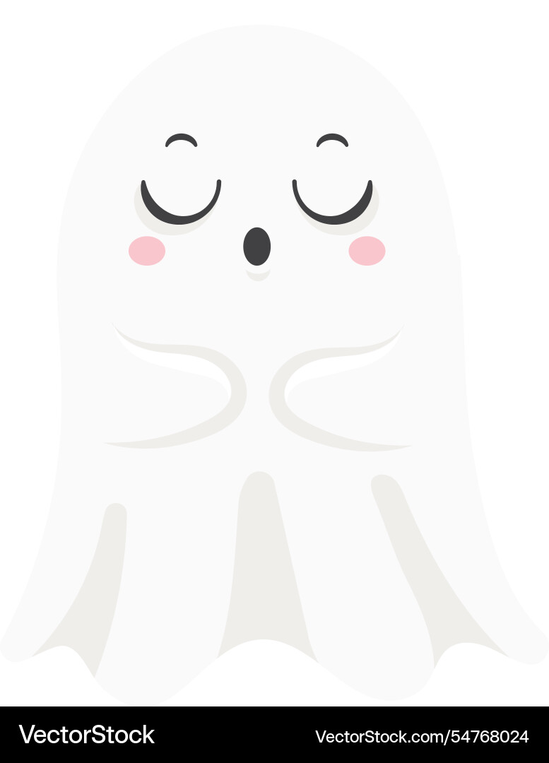 Adorable cartoon ghost sleeping peacefully Vector Image