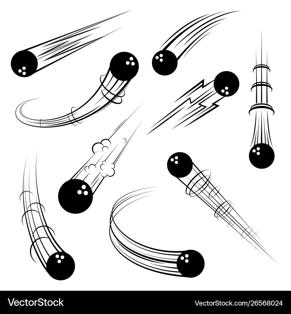 Bowling Ball Movement Set Royalty Free Vector Image