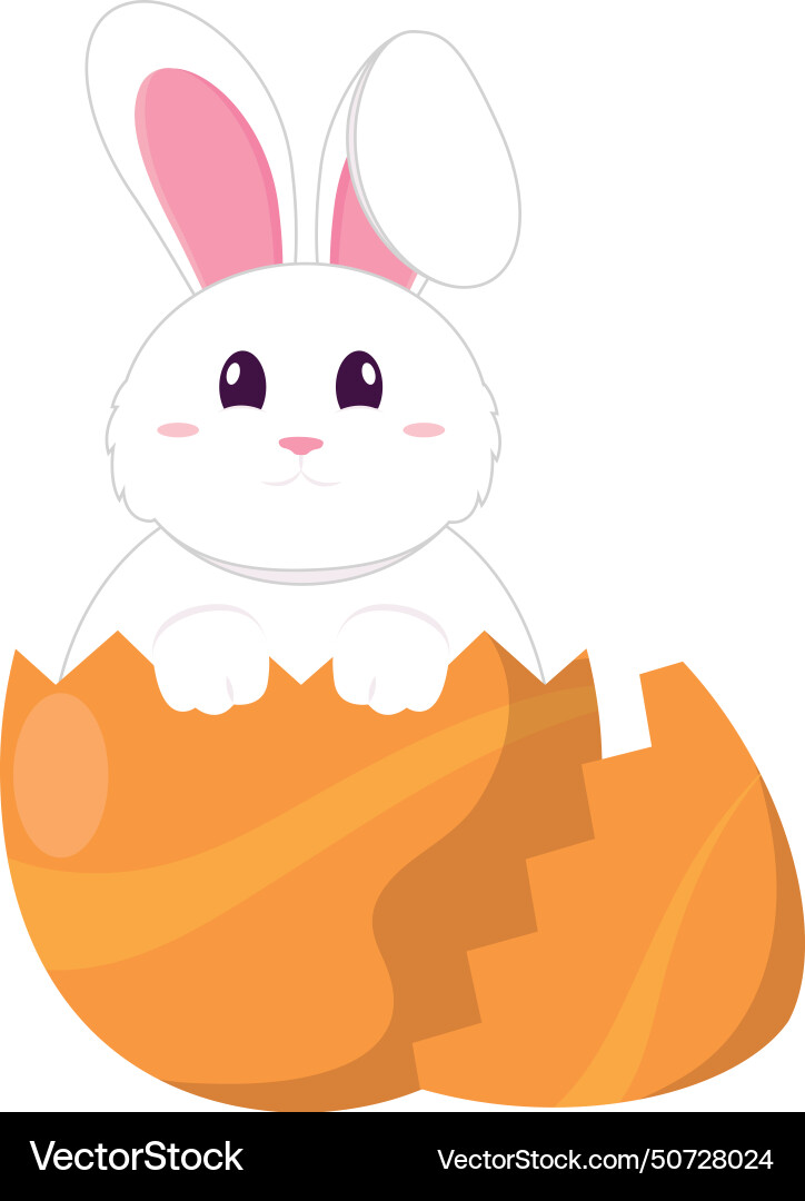Bunny on an easter egg Royalty Free Vector Image