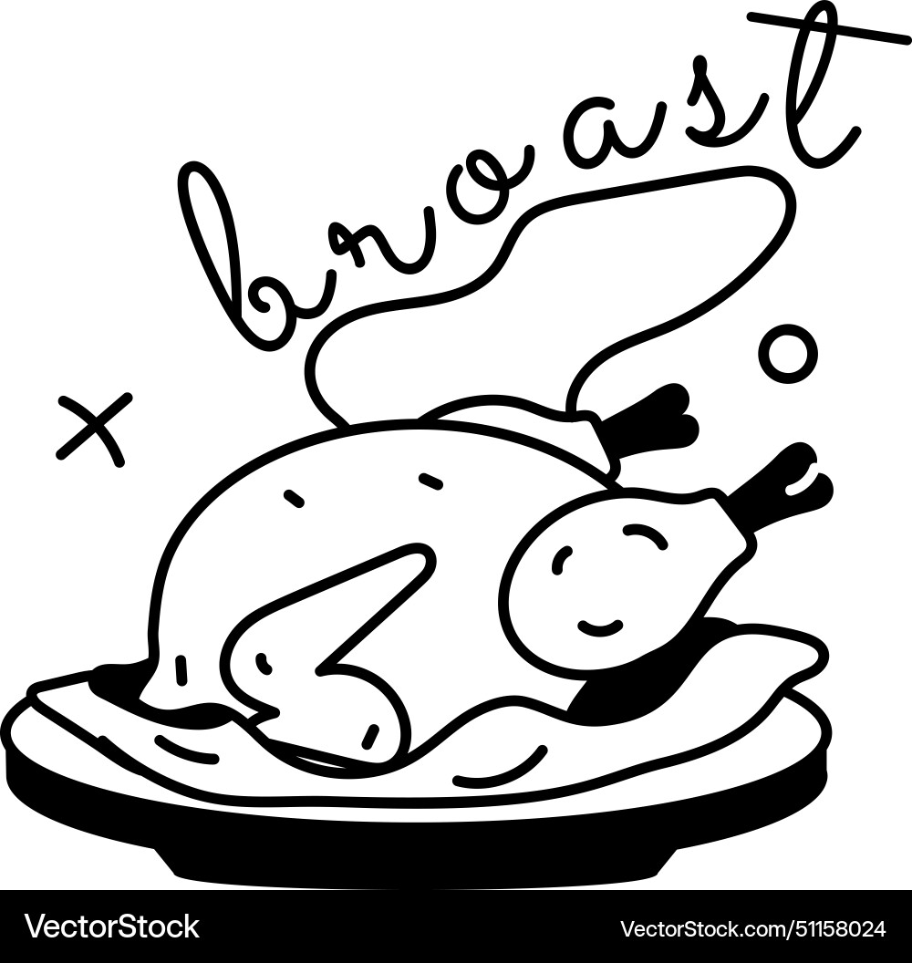 Chicken broast Royalty Free Vector Image - VectorStock