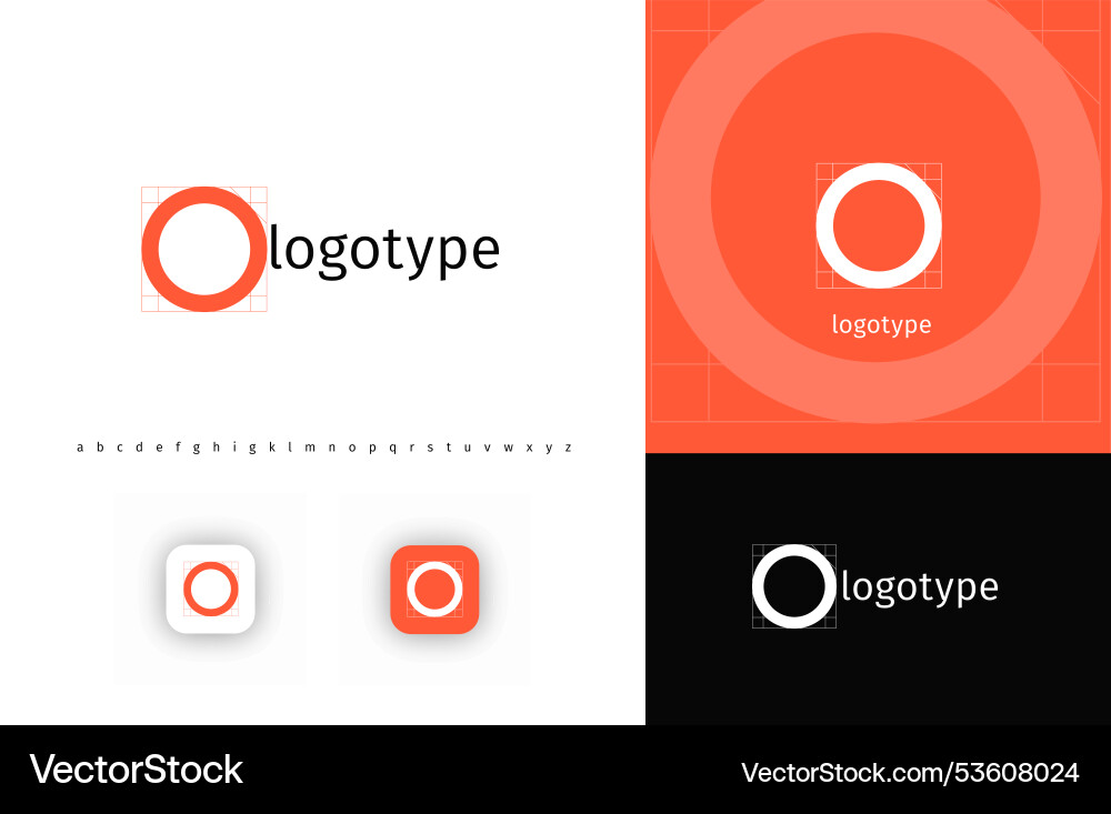 Geometric letter o monogram minimalistic logo for Vector Image