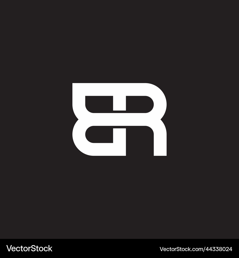 Letter br abstract negative space logo Royalty Free Vector