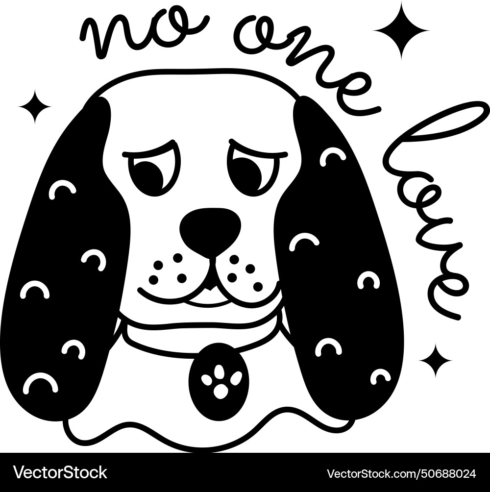 Sad dog Royalty Free Vector Image - VectorStock