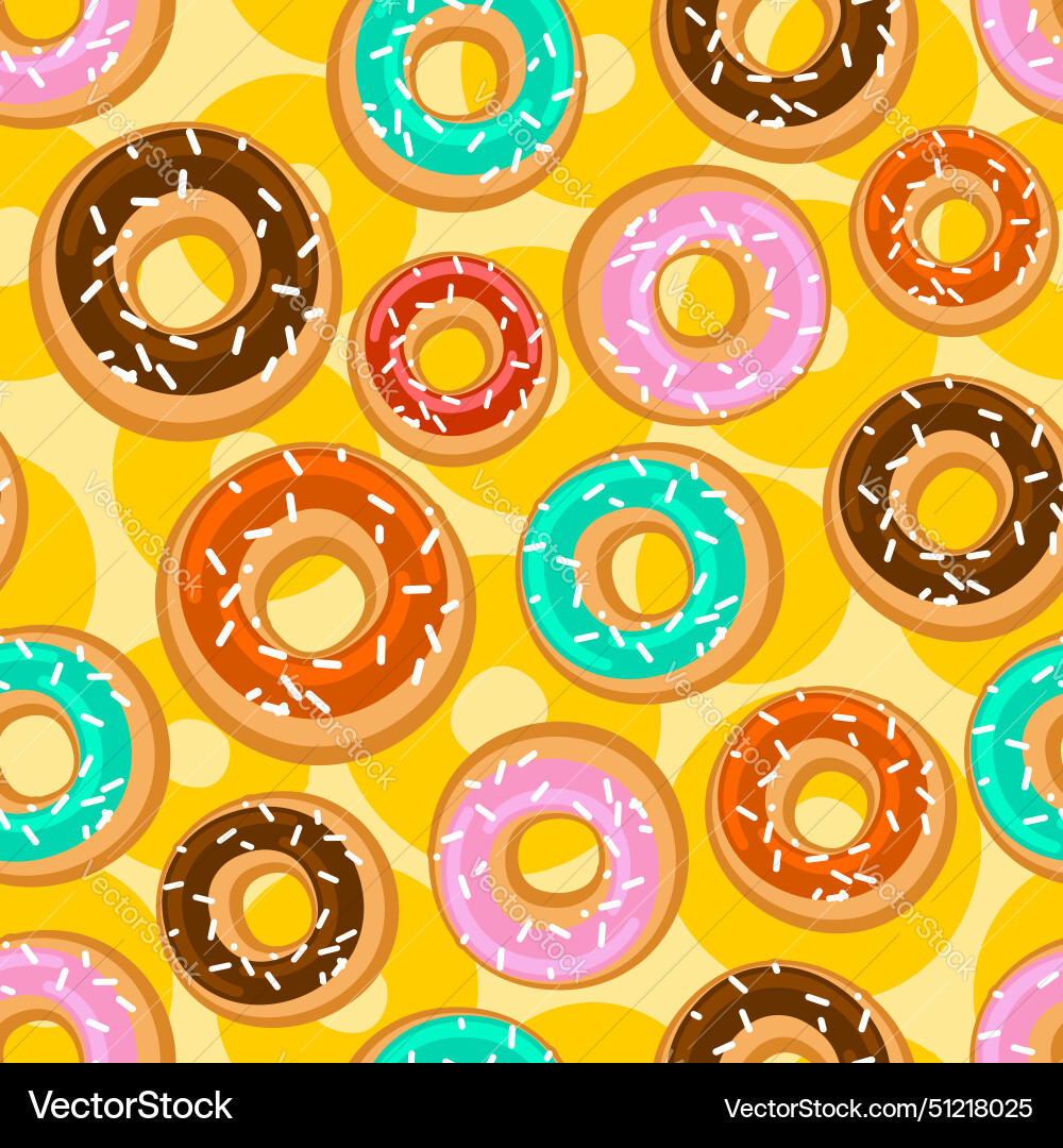 Donut pattern seamless donuts background ornament Vector Image