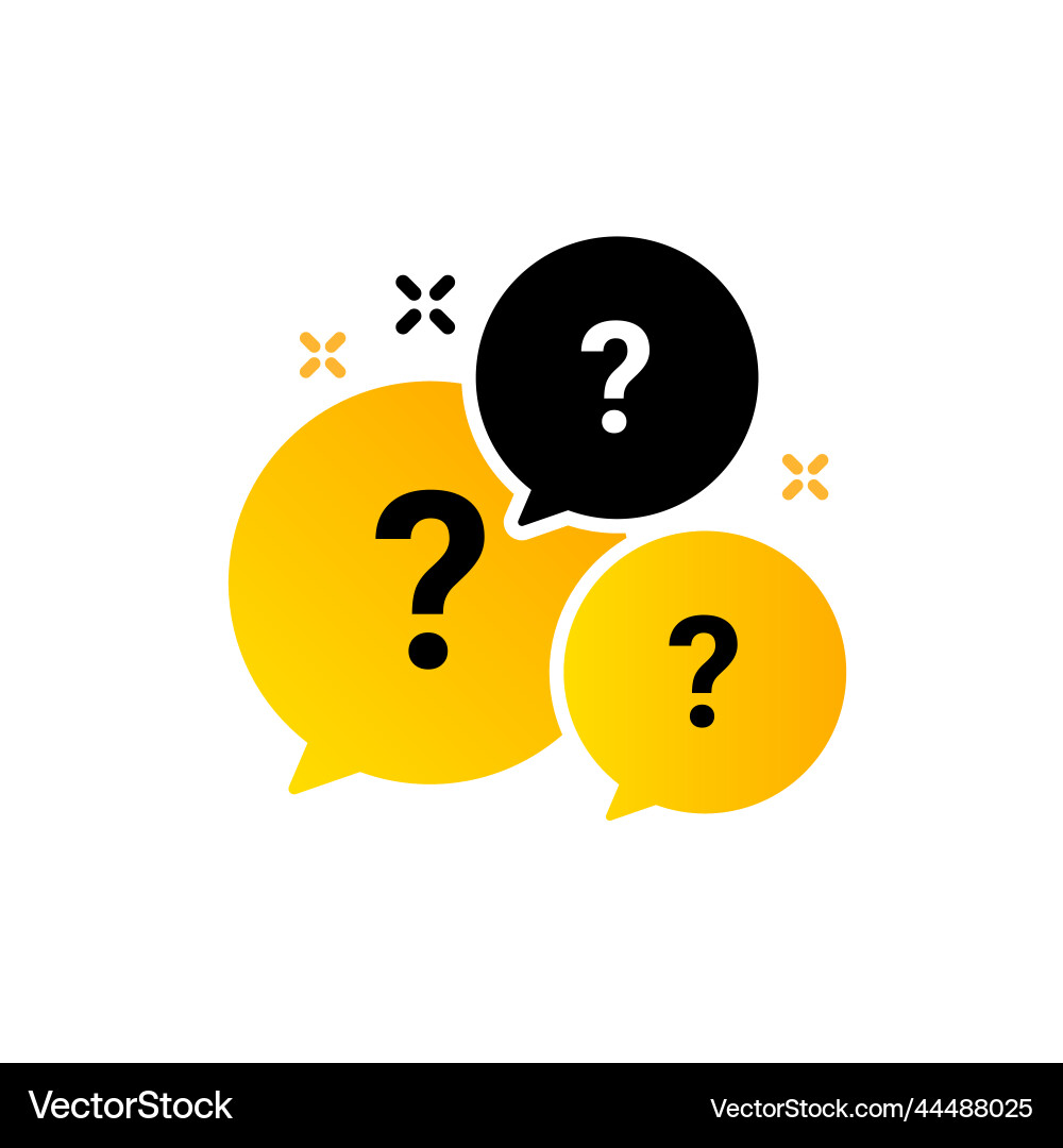 Frage Mark Bubbles - FAQ Icon Lizenzfreies Vektorbild