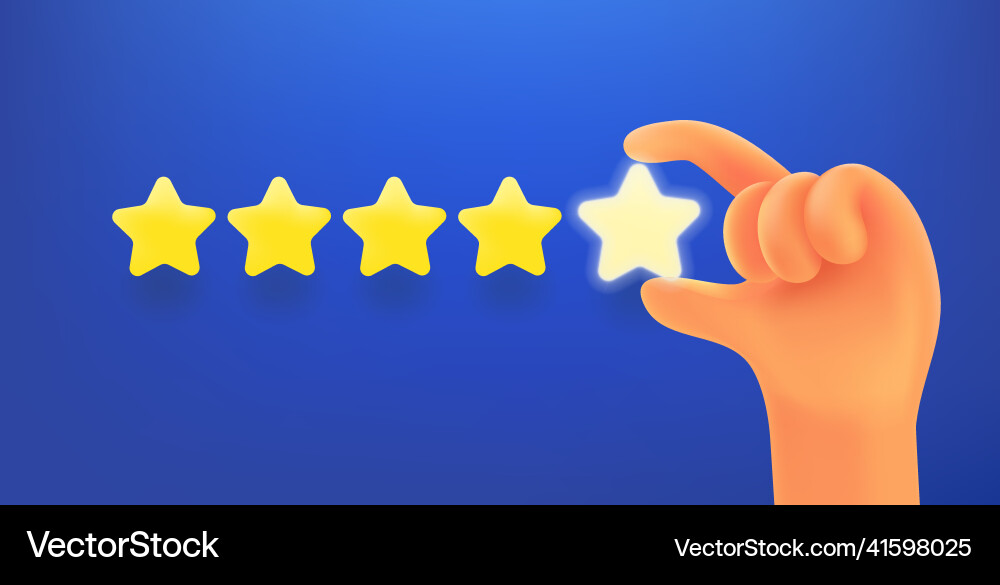 Hand holding shining stars in a 3d Royalty Free Vector Image