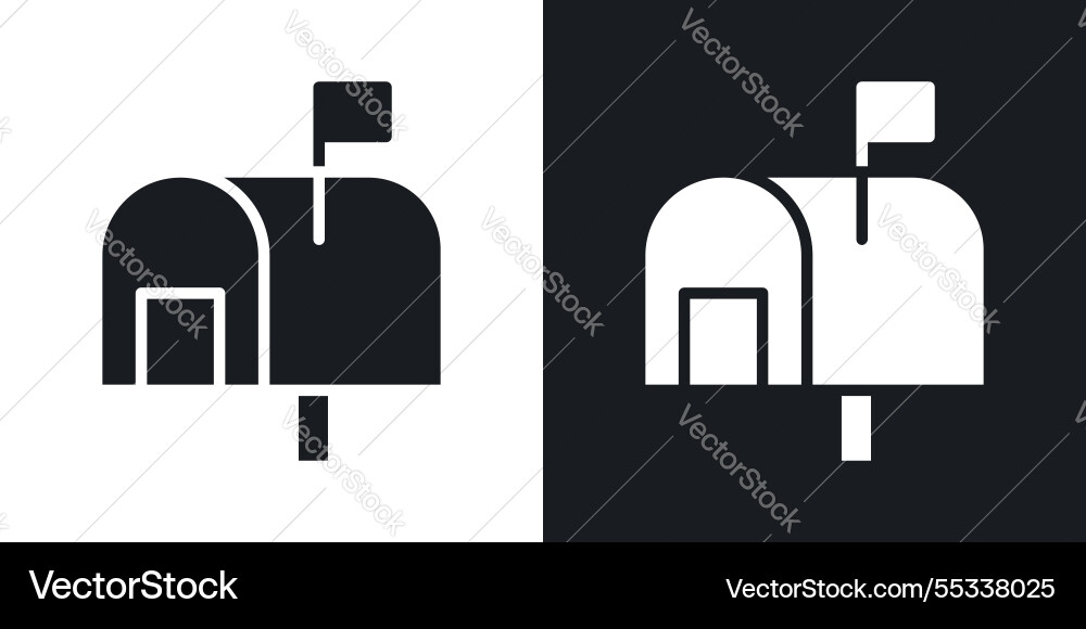 Mailbox icons set black and colored style Vector Image
