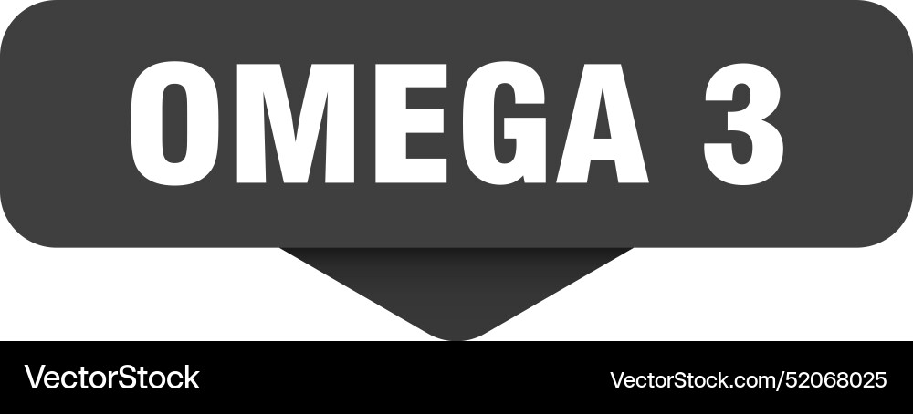 Omega 3 sticker sign on transparent Royalty Free Vector