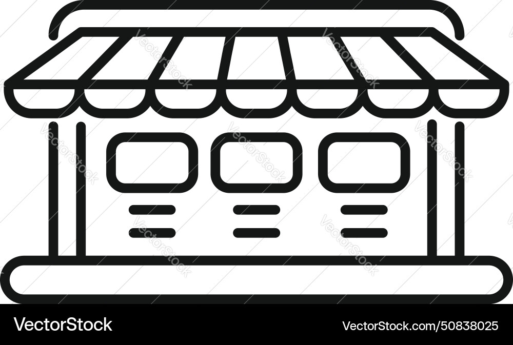 Open online store icon outline credit Royalty Free Vector