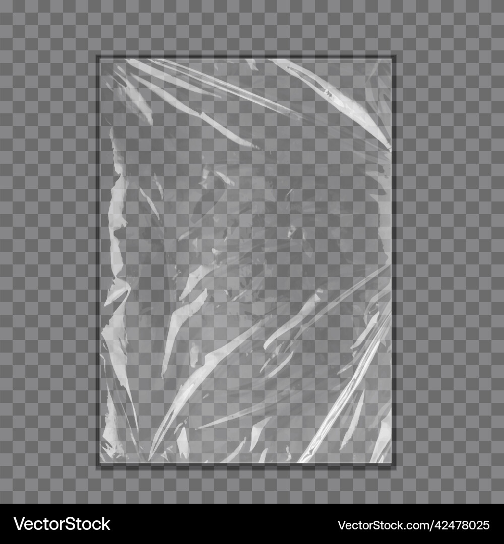 Realistic plastic wrap texture polyethylene cover Vector Image