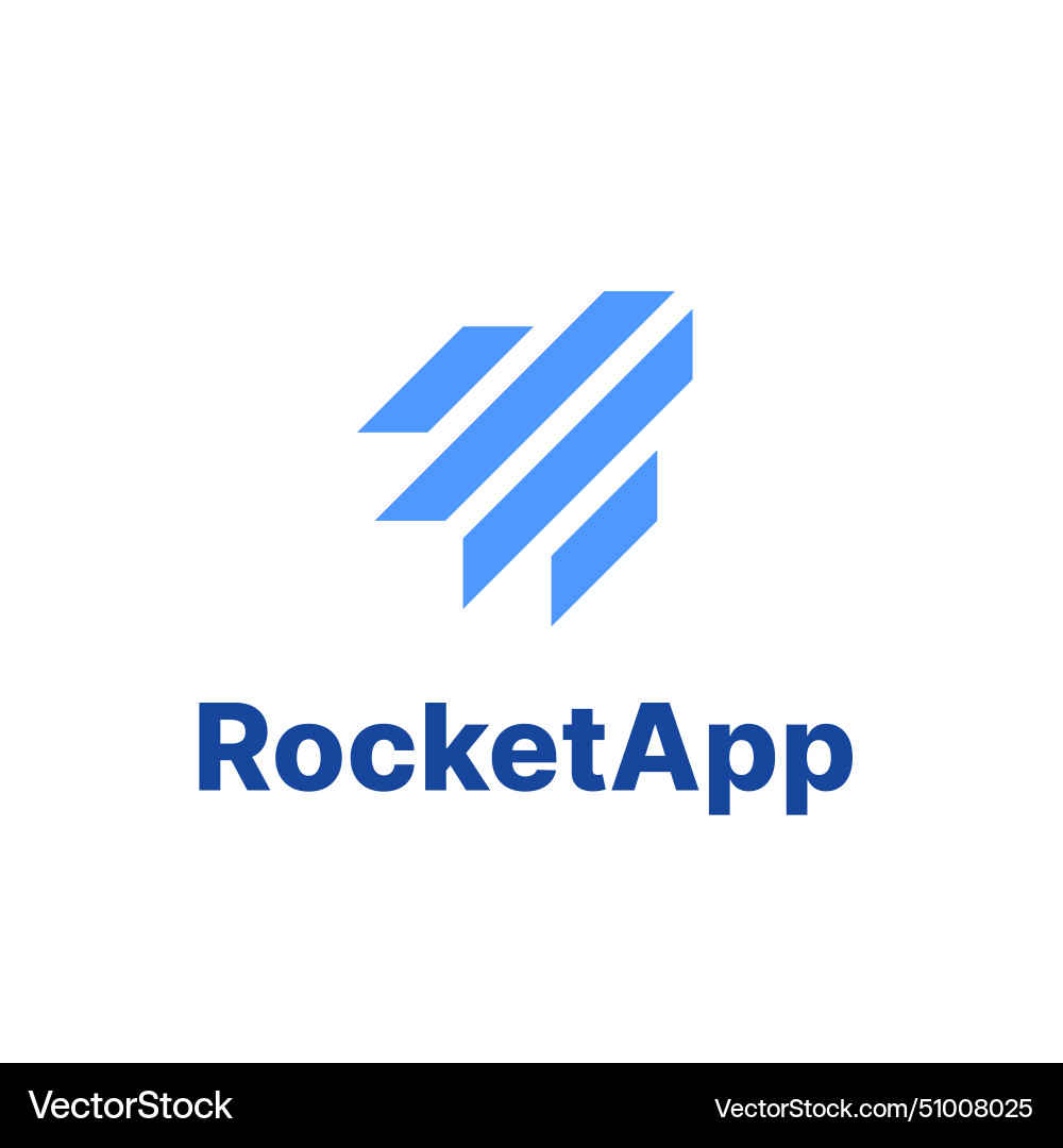 Rocket lines flight logo Royalty Free Vector Image
