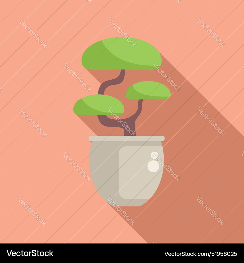 Small bonsai tree growing in a pot minimalist Vector Image