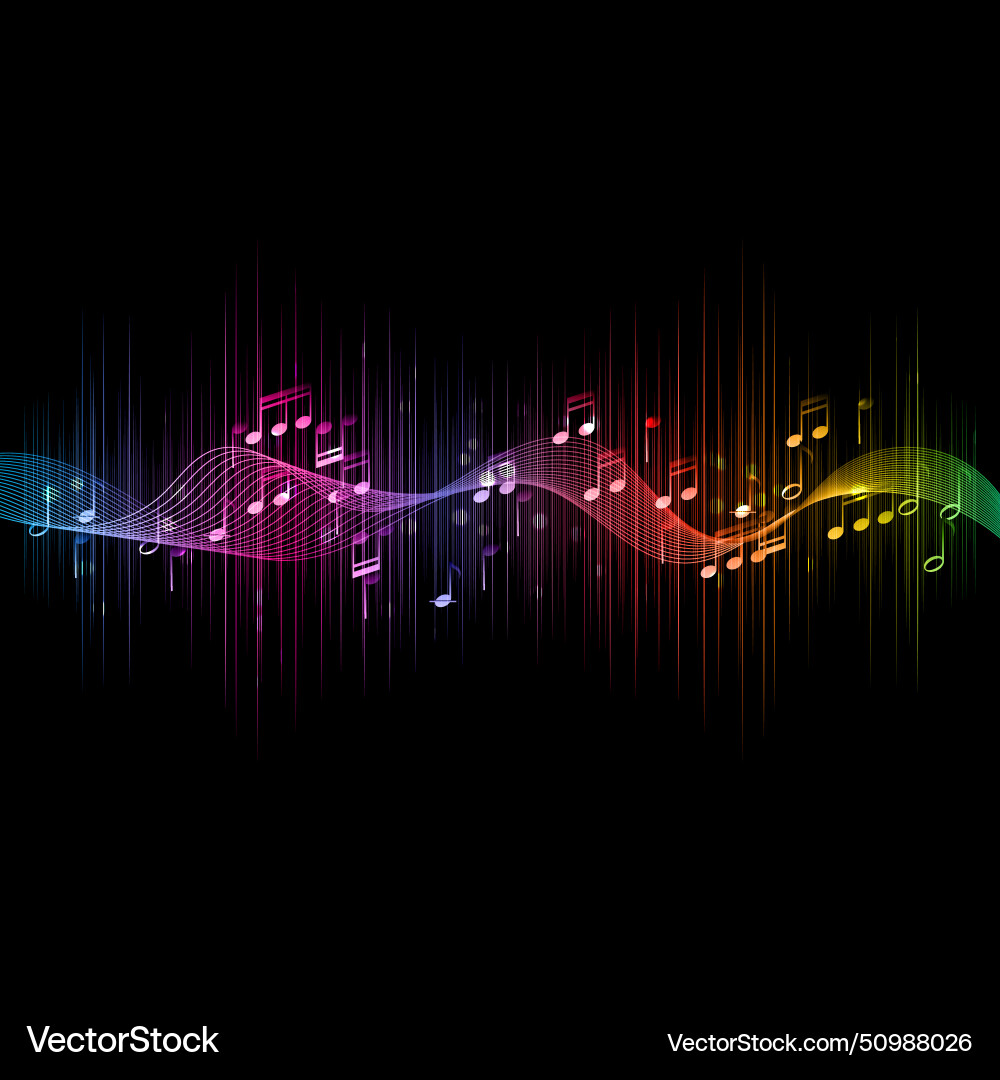 Abstract musical sound waves design background Vector Image