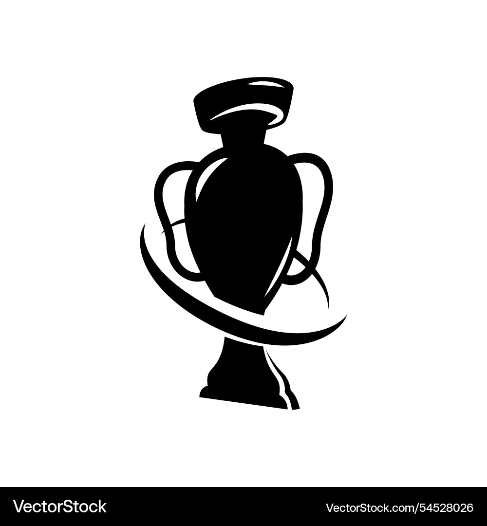 Black trophy logo concept template Royalty Free Vector Image
