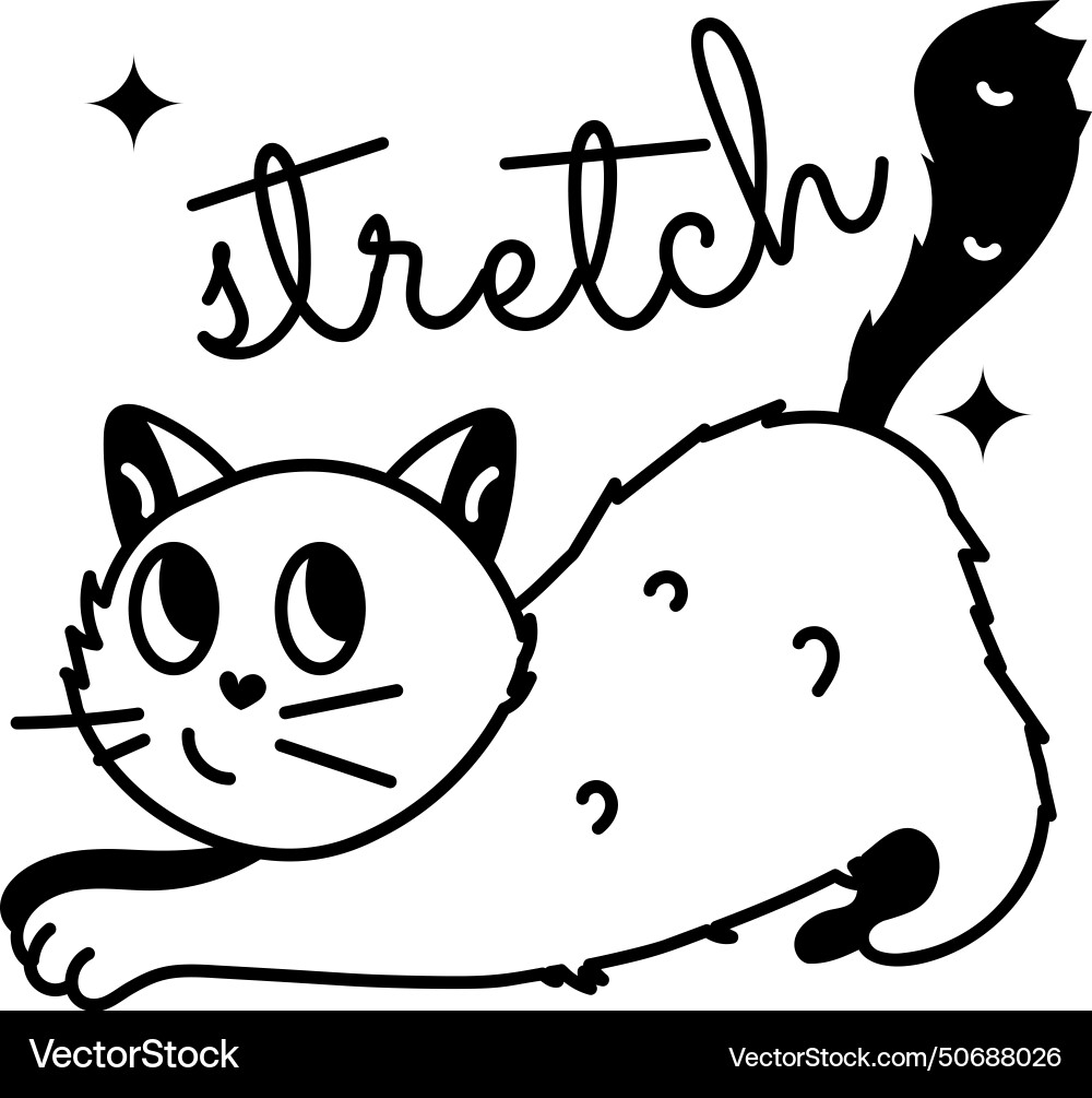 Cat stretch Royalty Free Vector Image - VectorStock