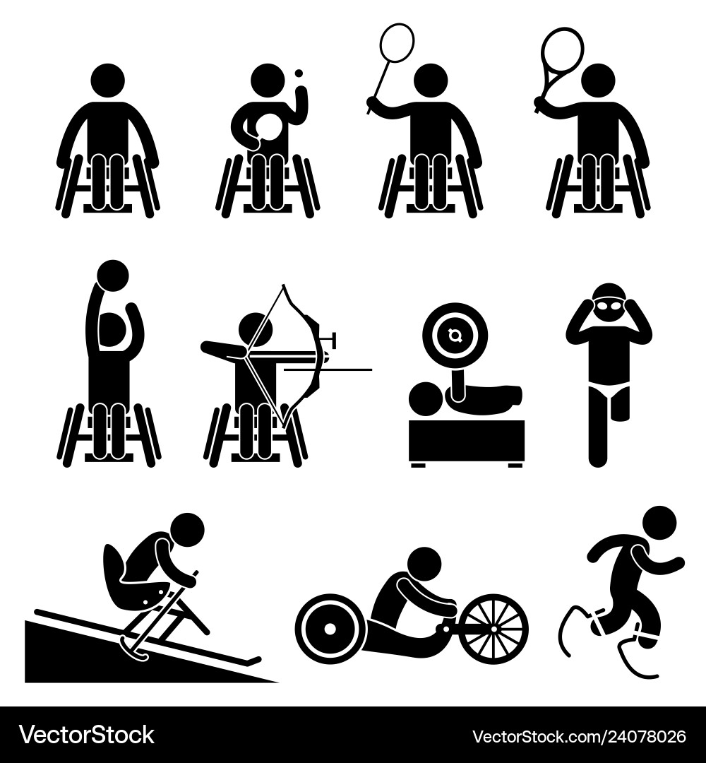 Disable handicap sport paralympic games stick Vector Image