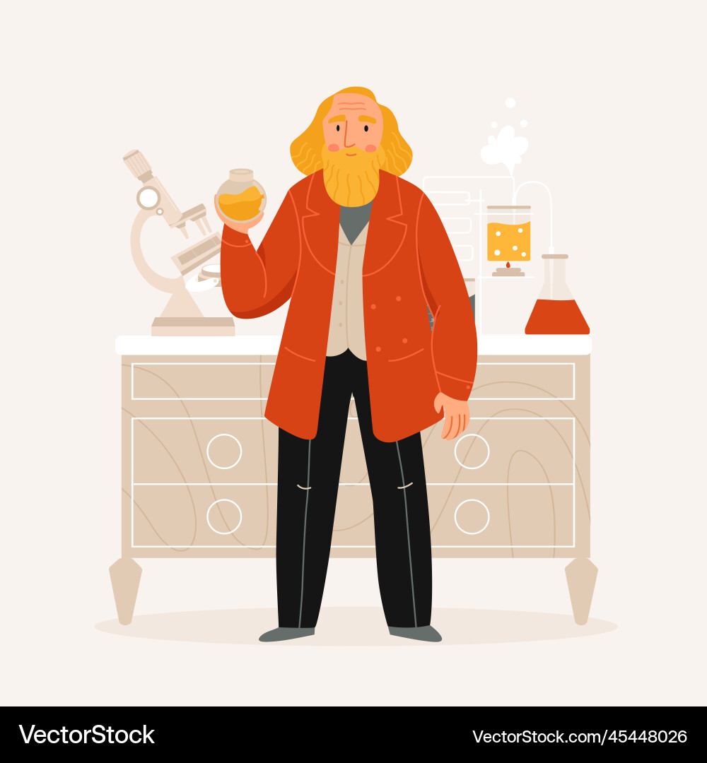 Great scientist mendeleev Royalty Free Vector Image