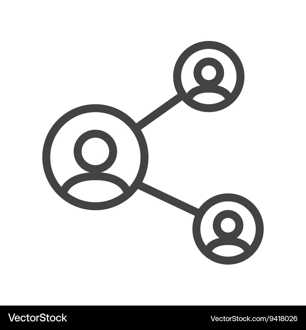 Line share network icon suitable Royalty Free Vector Image