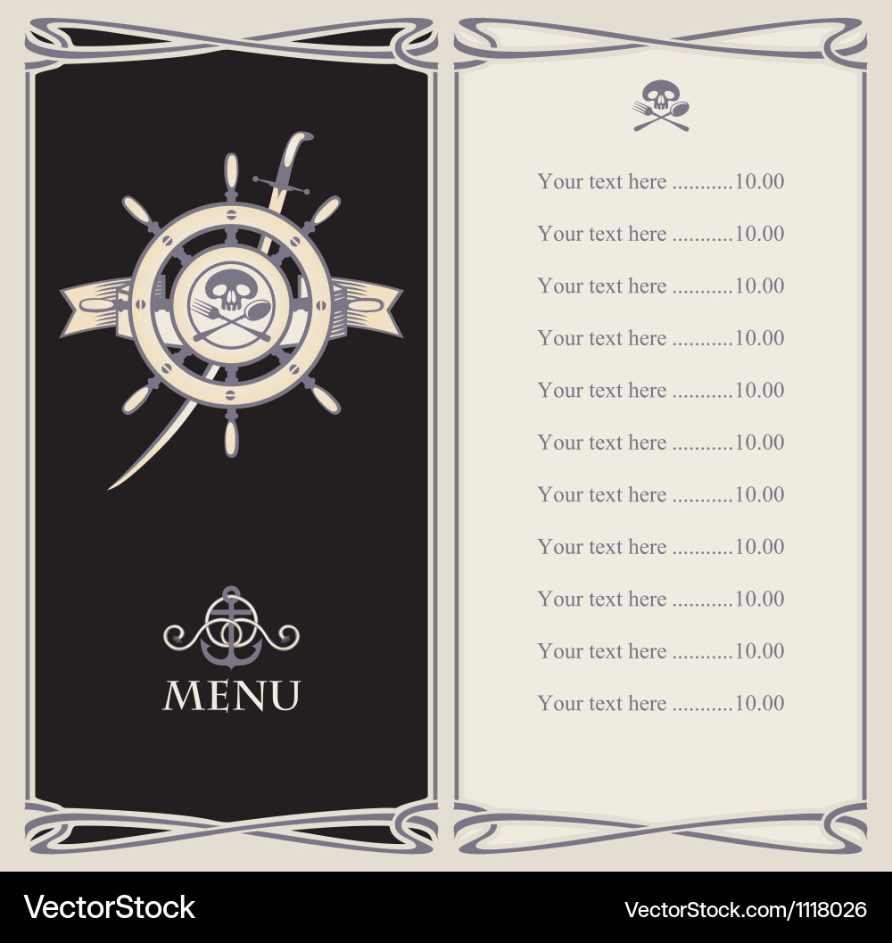 Saber menu Royalty Free Vector Image - VectorStock