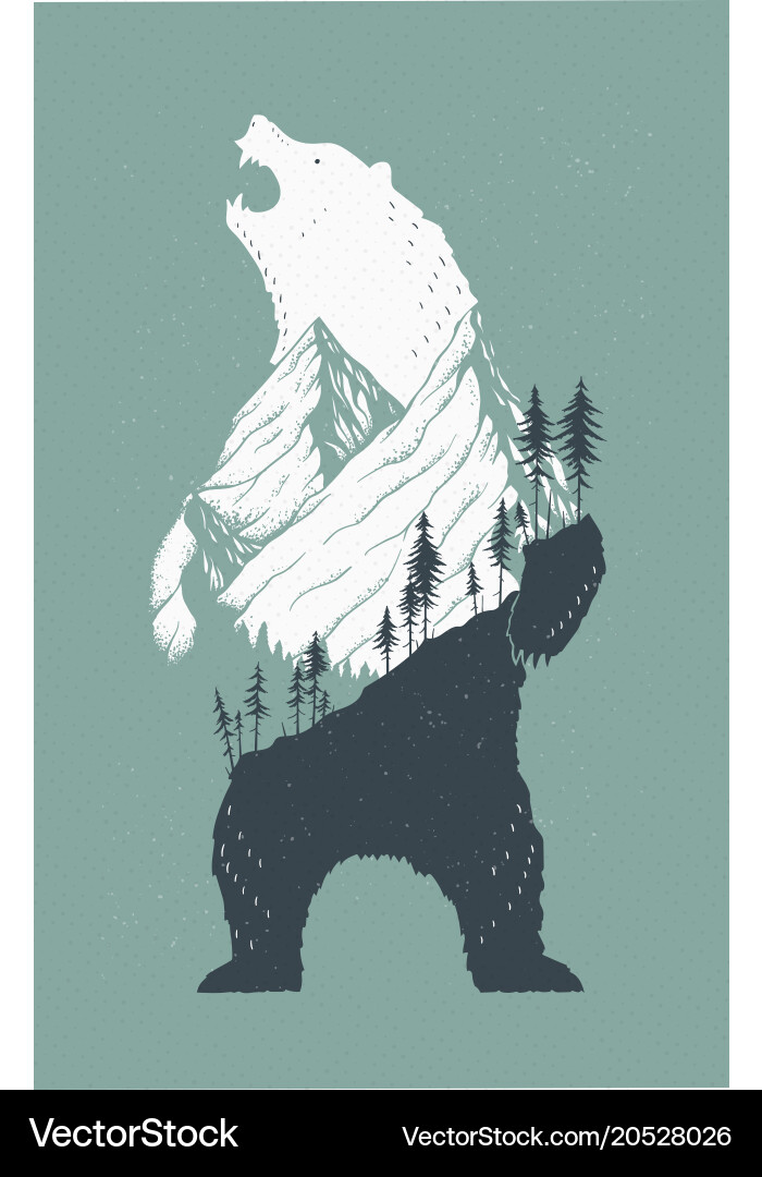 Standing bear Royalty Free Vector Image - VectorStock