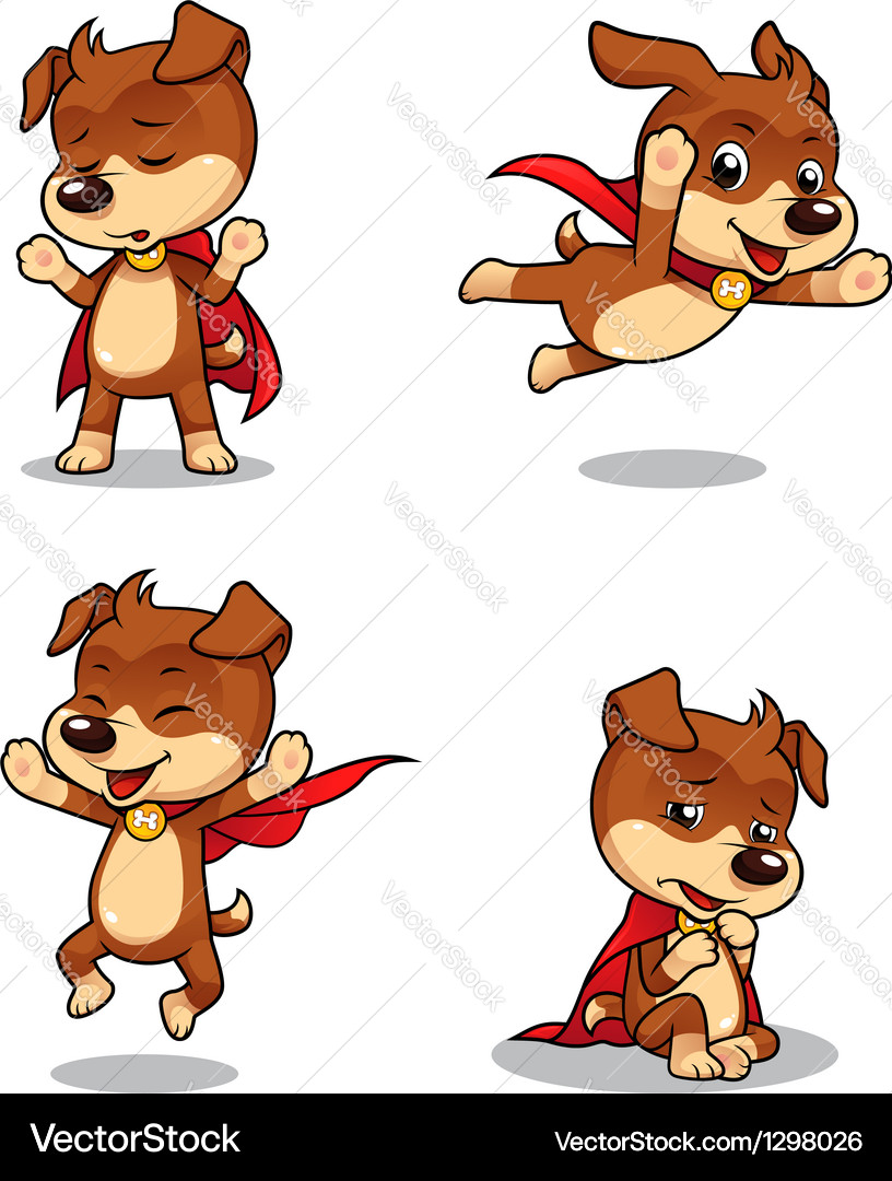 Superhero puppy dog 02 Royalty Free Vector Image