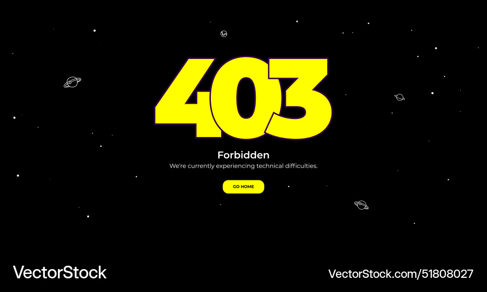 403 forbidden error page layout template Vector Image 403 forbidden error page layout template Vector Image