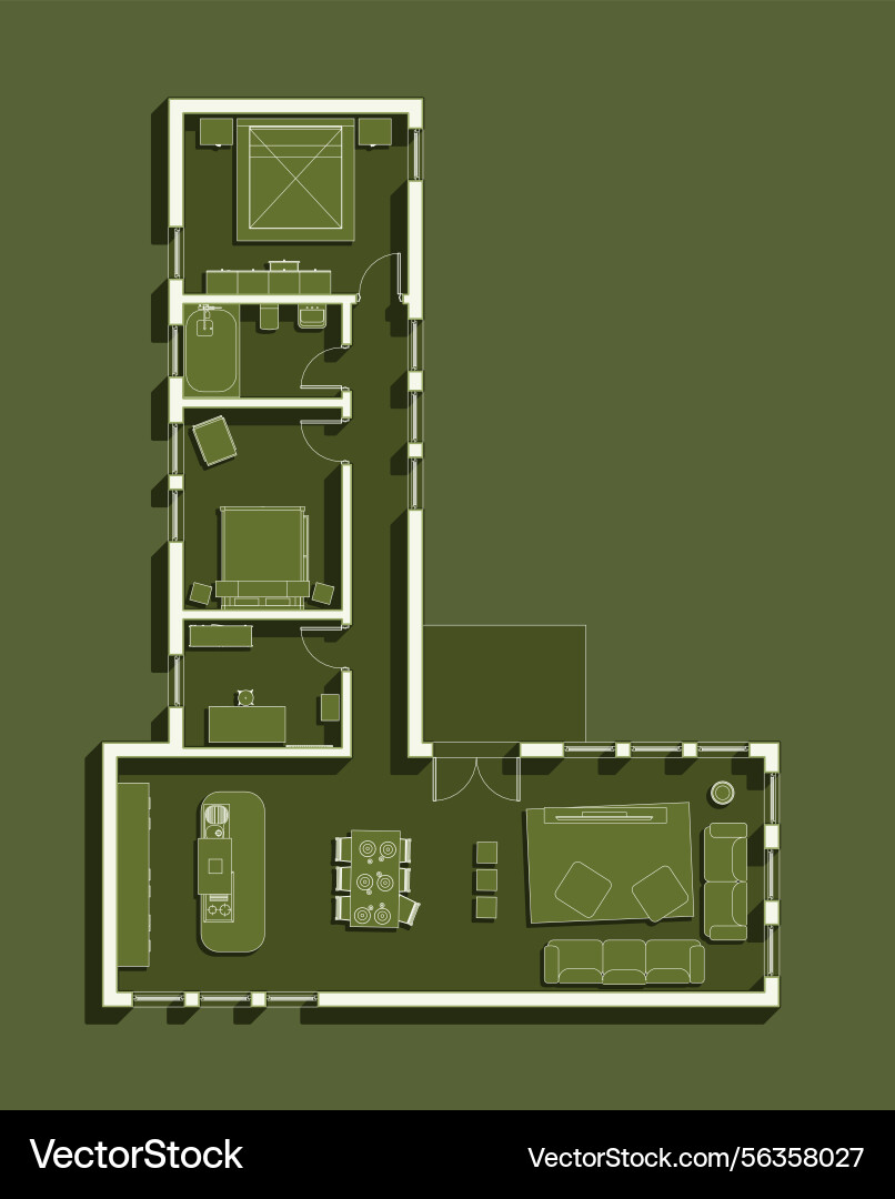 Architectural floor plan Royalty Free Vector Image