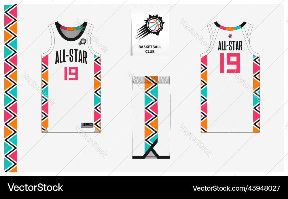 Basketball uniform mockup template design Vector Image