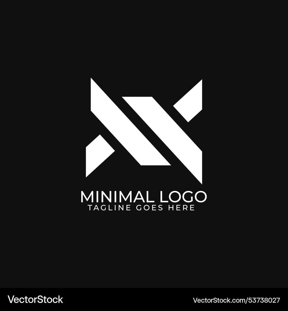 Bold und minimal x Buchstaben Logo Design Vektorbild
