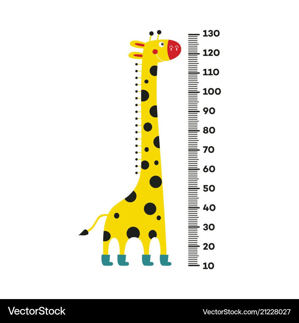 Cute Giraffe with Measuring Scale Royalty Free Vector Image