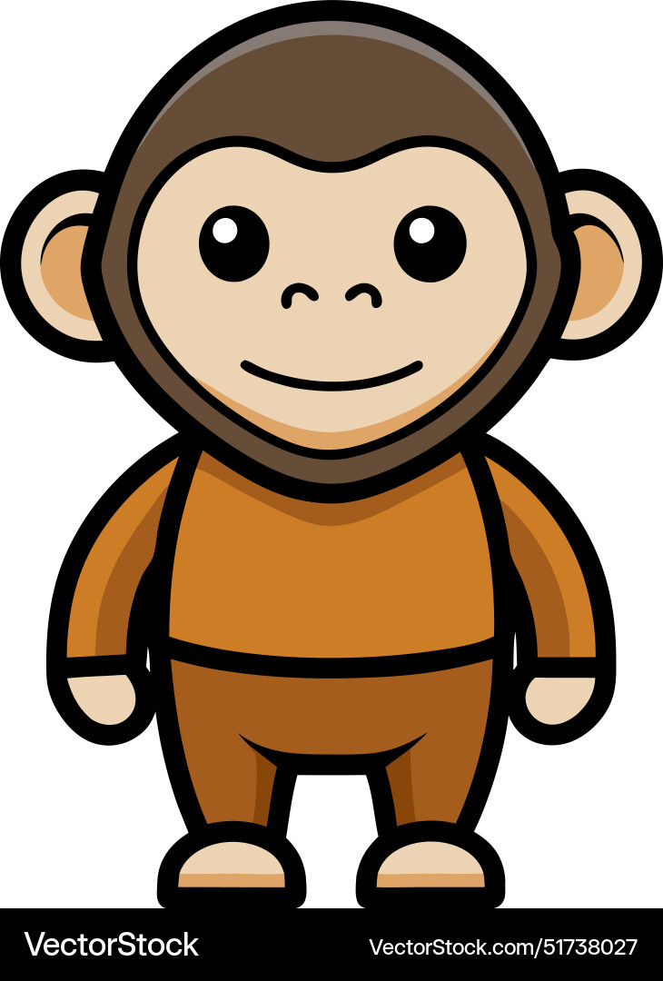 Cute monkey cartoon icon Royalty Free Vector Image